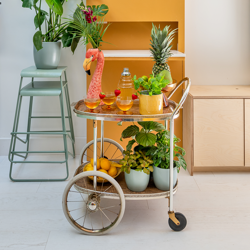 Summer Bar Cart Styling - A Bora Bora inspired Tropicana bar cart